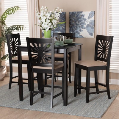 5pc Newington Height Dining Set Walnut - Lifestorey : Target