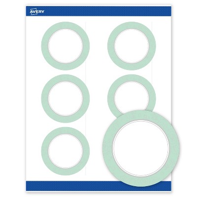 Avery® Matte 3" Diameter Labels, Silver & Mint Frame, 60ct : Target
