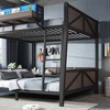 Bellemave Full Size Bunk Bed with Storage Shelves,Metal Frame with LED ...