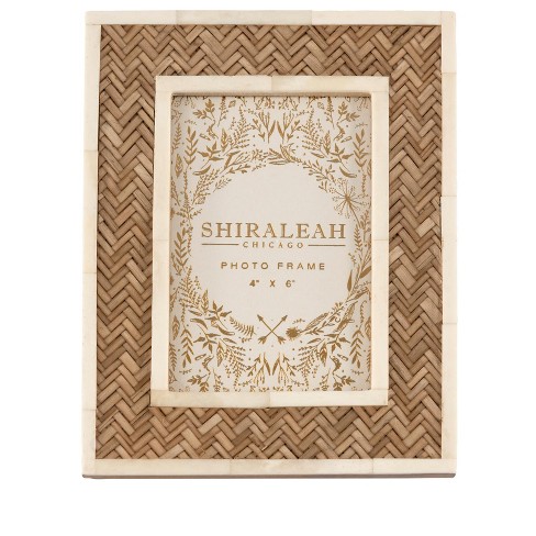 Shiraleah Portofino Chevron Weave 4x6 Picture Frame, Natural : Target