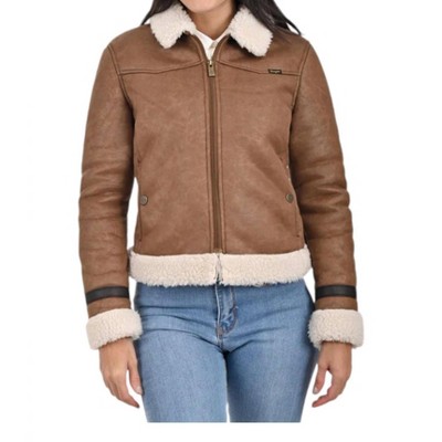 Women's Ladies Coat With Sheepskin On Collar And Cuffs - Wrangler M ...