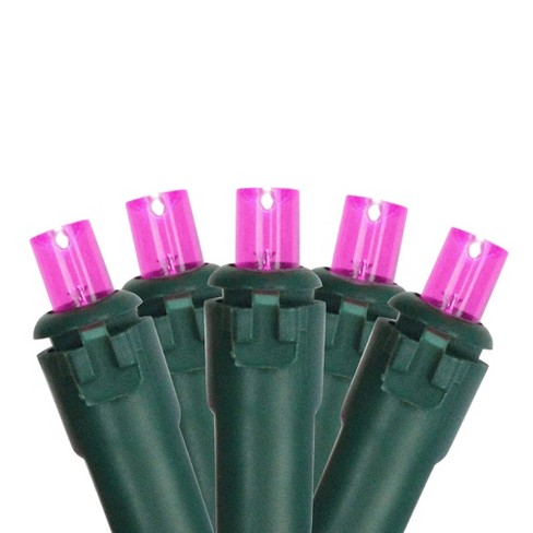 Northlight 50ct Led Wide Angle String Lights Pink - 16.25' Green Wire ...