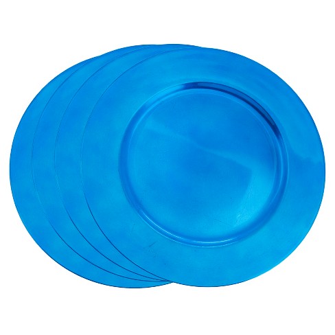 Saro Lifestyle Classic Solid Color Charger Plates, Cobalt Blue, 13 ...