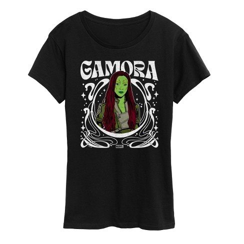 Women's Marvel Gamora Art Nouveau Short Sleeve Graphic T-shirt - Black ...