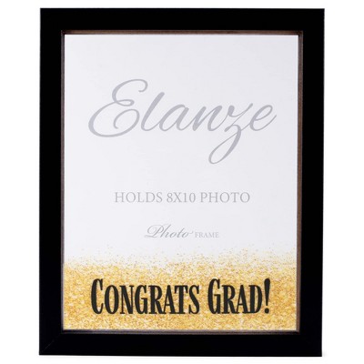 Elanze Designs Congrats Grad Gold Confetti 8 x 10 Black Wood Photo ...