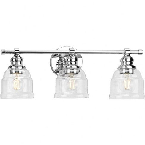 Progress Lighting Ambrose 3-light Vanity Light, Polished Chrome, Clear ...