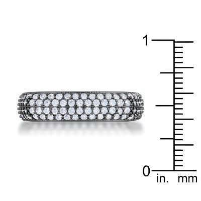 Slickblue 1.29ct CZ Hematite Contemporary Square Band Ring for Women ...