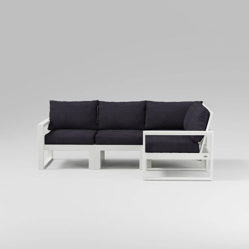 Polywood 4pc Edge Modular Deep Seating Outdoor Patio Sectional Sofa ...