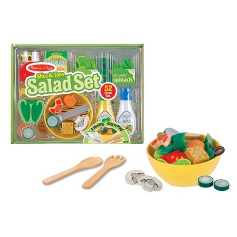 Melissa & Doug Slice And Toss Salad Play Food Set - 52pc Wooden And ...