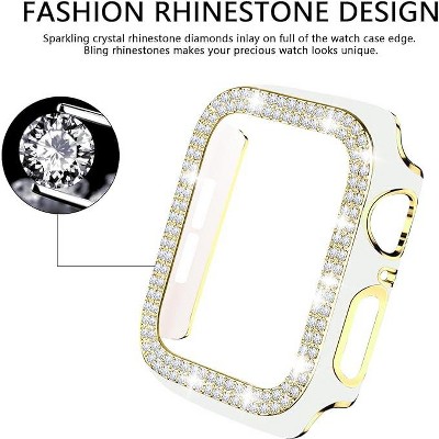 Worryfree Gadgets Bling Bumper Case For Apple Watch 45mm, White/gold ...