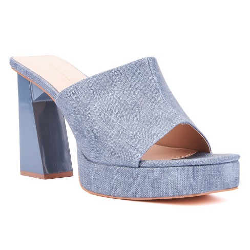 Fashion To Figure Women's Teresa Block Heels - Wide Width - 10, Indigo ...