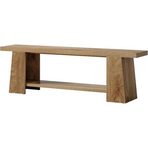 Lantine 2-Tier Entryway Bench, 59-inch Shoe Bench with Storage Shelves ...