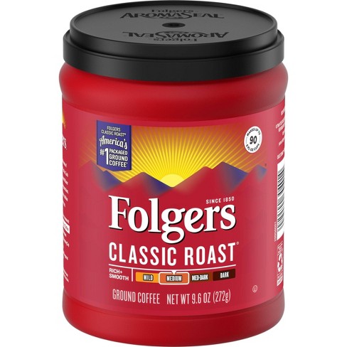 Folgers Classic Medium Roast Ground Coffee - 9.6oz : Target