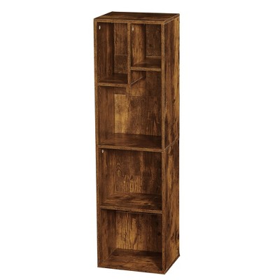 Vecelo 4 Shelf Bookcase, 42" Wood Tall Bookshelf And Bookshelves ...