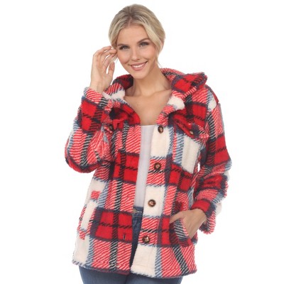 Women's Plaid Shacket Xl Red -white Mark : Target