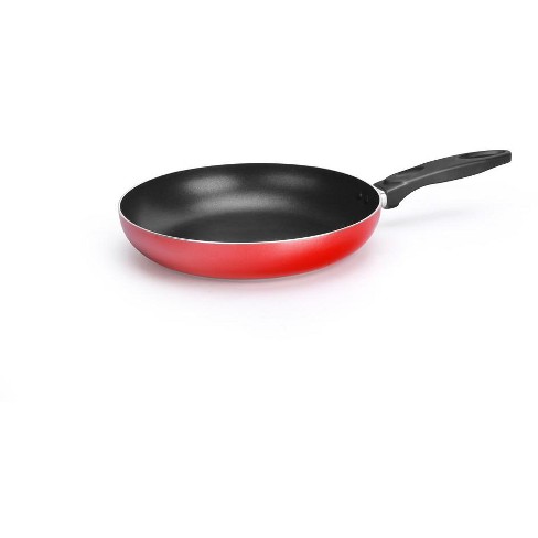 Nutrichef Red Medium Fry Pan, 10-inch Kitchen Cookware, Black Coating ...
