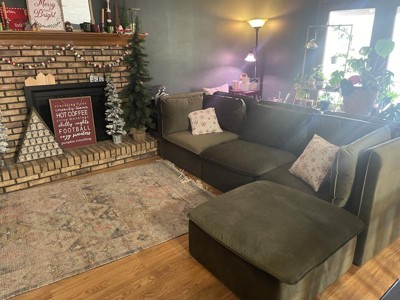 Haven Modular French Seam Corner Sofa: Upholstered Wood Frame, 1-piece ...