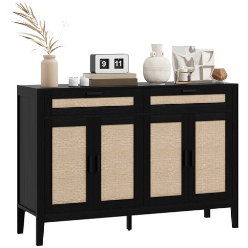 Homcom Sideboard Buffet Cabinet With Storage, Boho Coffee Bar Cabinet ...