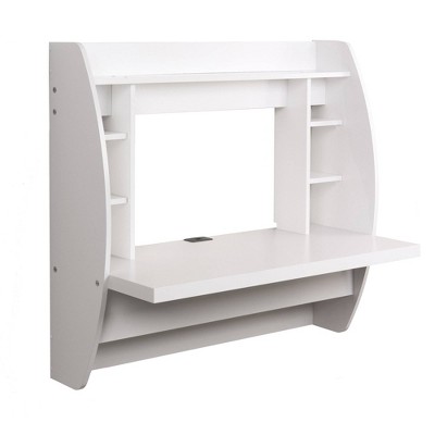 Floating Desk With Storage White Prepac Wall mounted Laminated Space saving Design Target