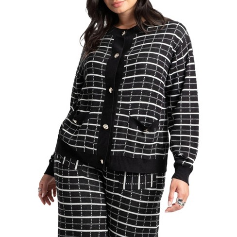 Eloquii Women's Plus Size Knit Tweed Jacket : Target