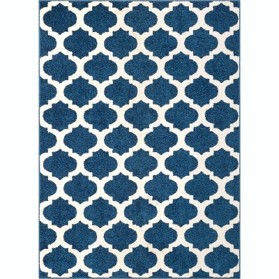 Well Woven Isometry Blue & Grey Modern Geometric Triangle Pattern 9x13 ...