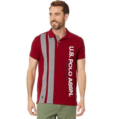 U.s. Polo Assn. Men's Slim Fit Short Sleeve Color Block Pique Polo ...