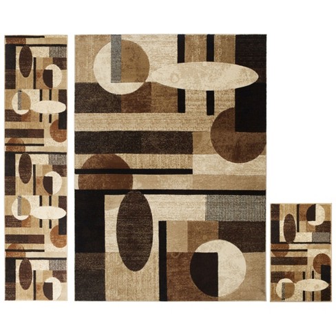 Home Dynamix Jasmine Contemporary Geometric Area Rug, Brown/beige, 3 ...