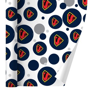 Superman Shield 1941 Gift Wrap Wrapping Paper Roll 30" x 72" : Target