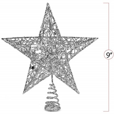 Ornativity Glittered Star Tree Topper - Silver : Target