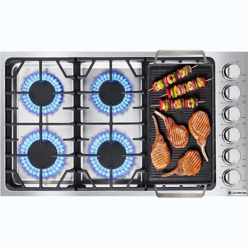 36 Inch Gas Cooktop, Gas Stove Top With 72,000 Btus Burners Propane Lg ...