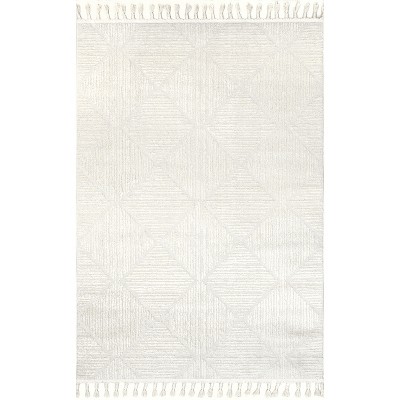 Nuloom Marissa High/low Diamond Tassel Area Rug, 4' X 6', Ivory : Target