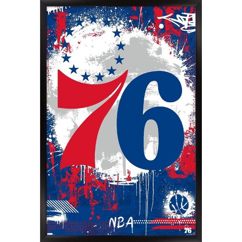 Trends International Nba Philadelphia 76ers - Maximalist Logo 23 Framed ...