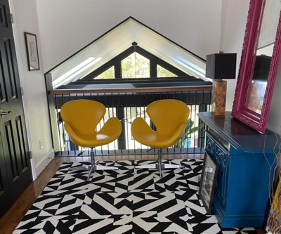 Set Of 2 Raspberry Faux Leather Adjustable Swivel Chairs Red ...