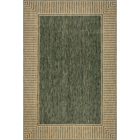 Nuloom Asha Simple Border Indoor/outdoor Area Rug, 9' 6" X 12', Green ...