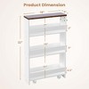 Costway Rolling Kitchen Slim Storage Cart Mobile Shelving Organizer W ...