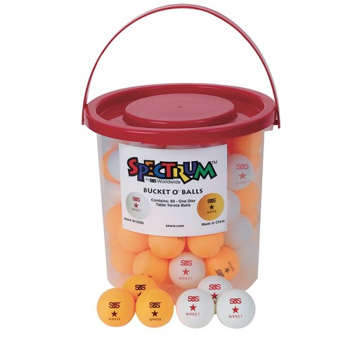 S&s Worldwide Spectrum Bucket Of Table Tennis Balls Pk60 : Target