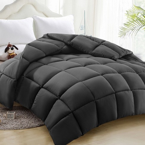 Hyleory Luxury Solid Down Alternative Machine Washable Gray Comforters ...