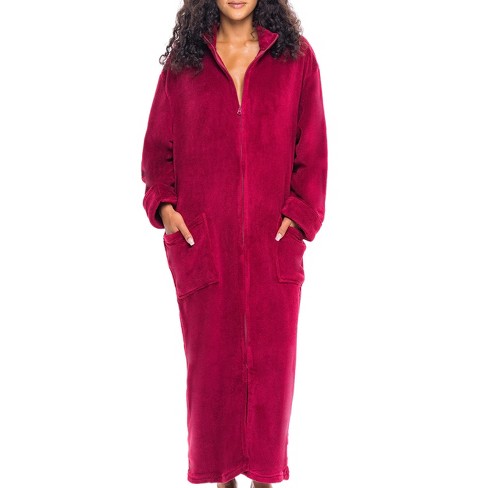 Adr Long Zip Up Robes For Women, Plush Zipper Robes For Women Plus Size ...