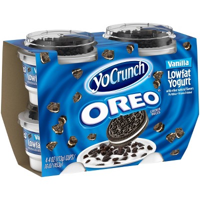 Yocrunch Low Fat Vanilla With Oreo Yogurt - 4ct/4oz Cups : Target