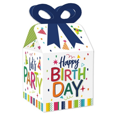 Big Dot Of Happiness Cheerful Happy Birthday - Square Favor Gift Boxes ...