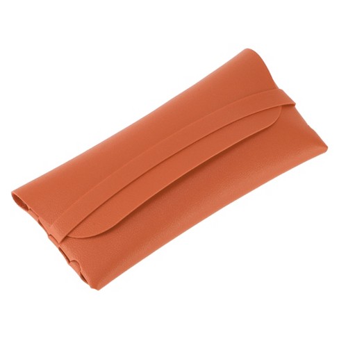 Unique Bargains Thin Horizontal Strap Portable Eyeglasses Case Orange ...