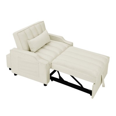 Nicbex Modern Pull Out Sofa Bed Velvet Convertible Single Sofa With ...