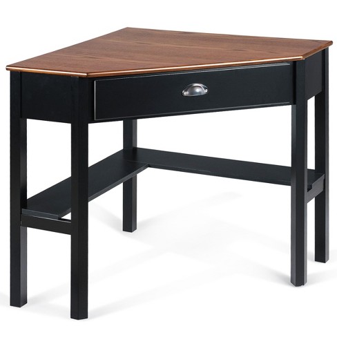 Tangkula Corner Computer Desk Table Wood Workstation Brown& Black : Target