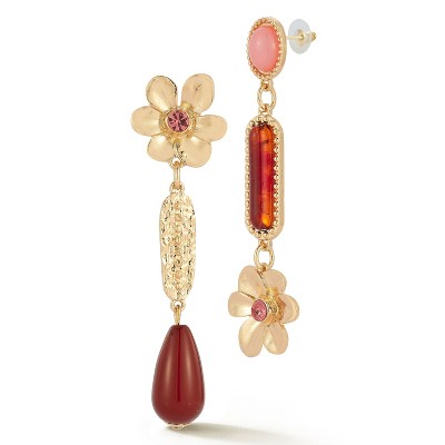 Sphera Milano Mismatched Floral Statement Dangle Earrings : Target