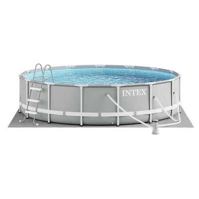 Intex 15ft X 42in Prism Frame Pool Set With Filter Pump, Ladder, Ground ...