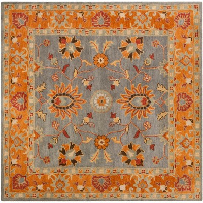 Heritage Hg401 Hand Tufted Area Rug - Blue/orange - 8'x8' - Safavieh ...