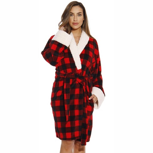 Just Love Womens Plush Printed Plaid Robe | Ladies Bathrobe 6343-10195 ...