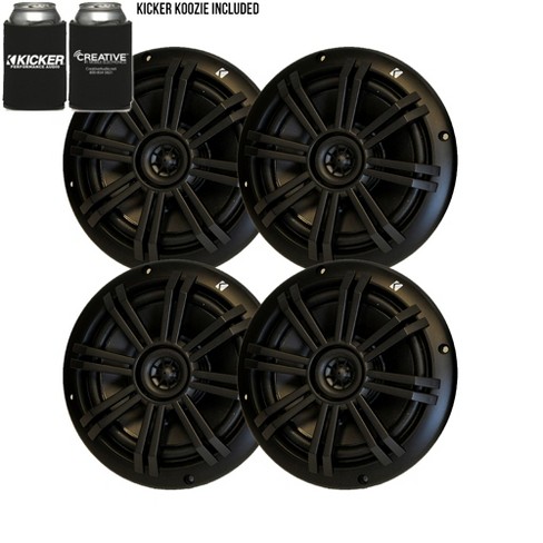 Kicker Black Oem Replacement Marine 6.5" 4-ohm Coaxial Speaker Bundle ...