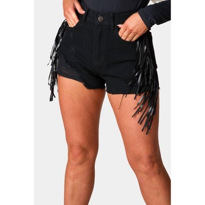 Women's Lacey Distressed Denim Shorts - Buddylove 29 : Target