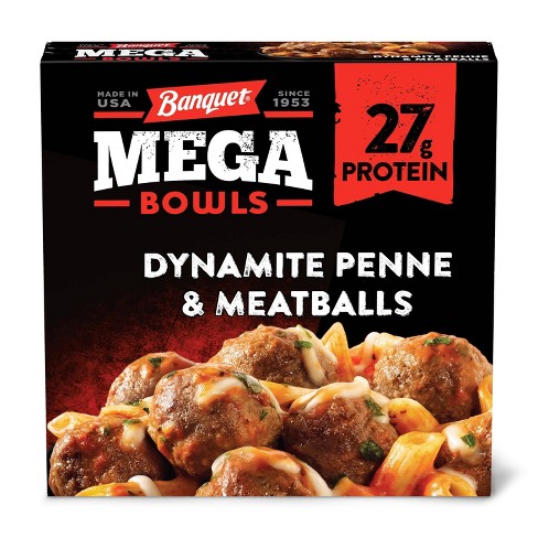 Banquet Mega Bowls Frozen Dynamite Penne & Meatballs - 14oz : Target
